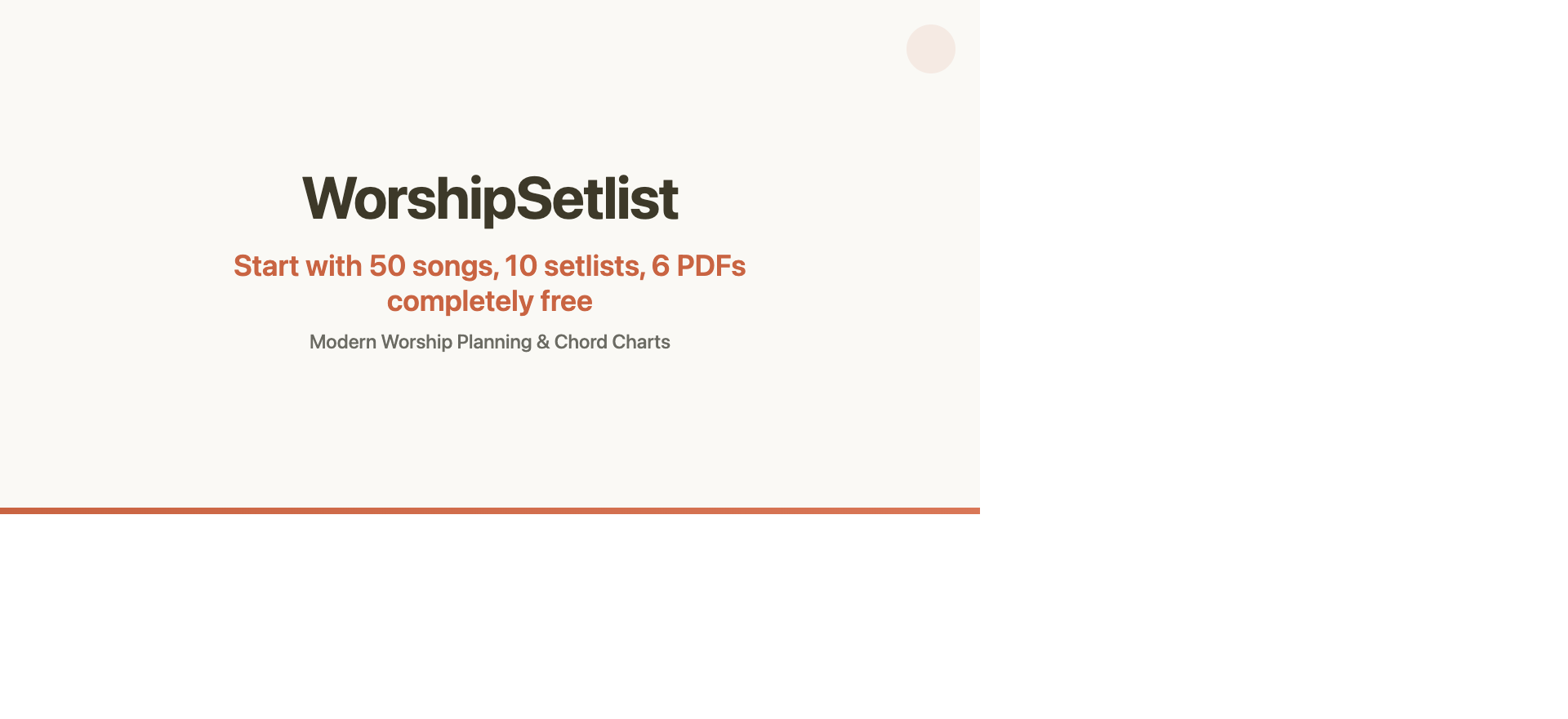 WorshipSetlist - Modern Worship Planning & Chord Charts